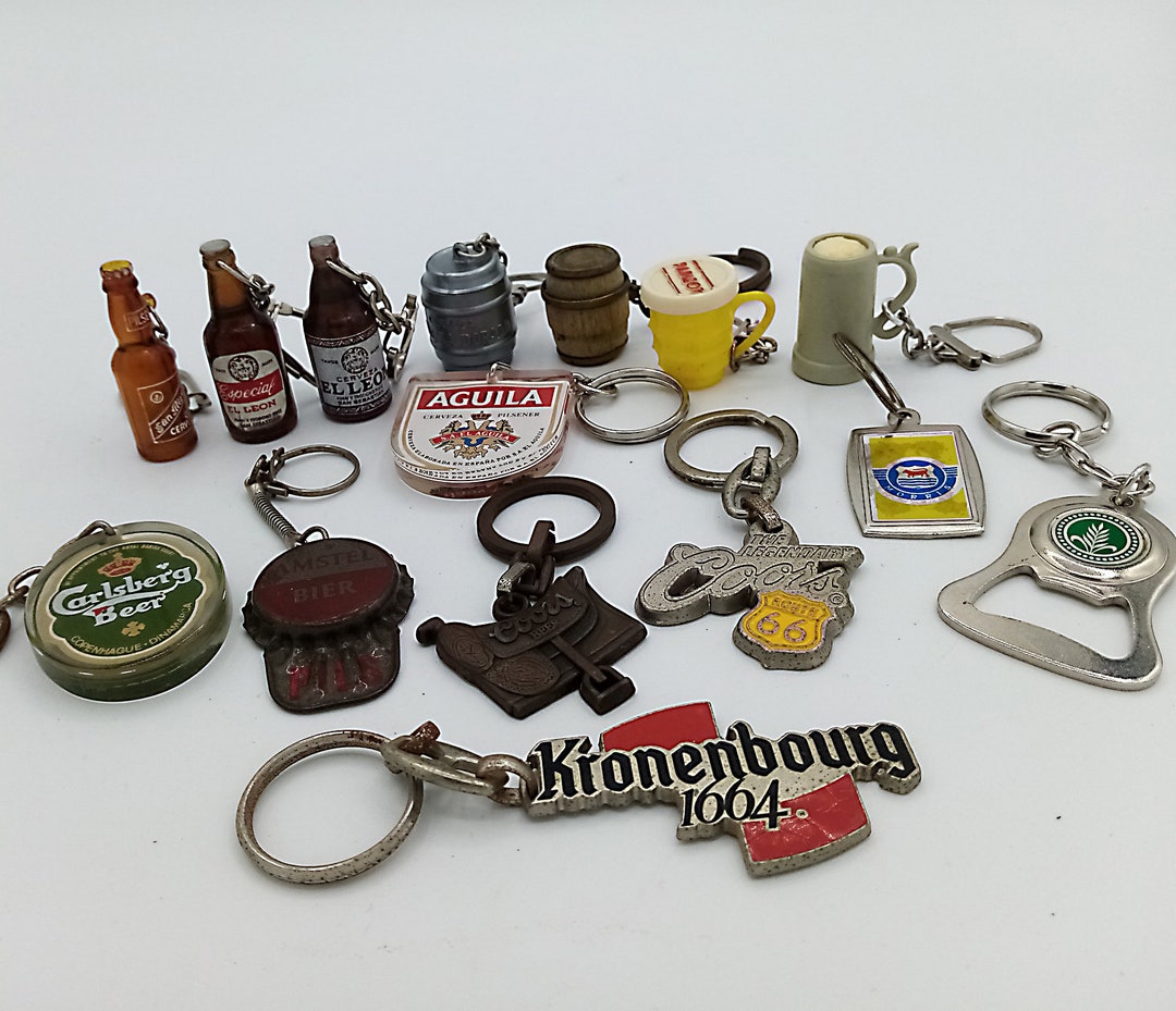 From 1960s Beer Collection Keychain, Vintage Keychain, Beer Keychain ...