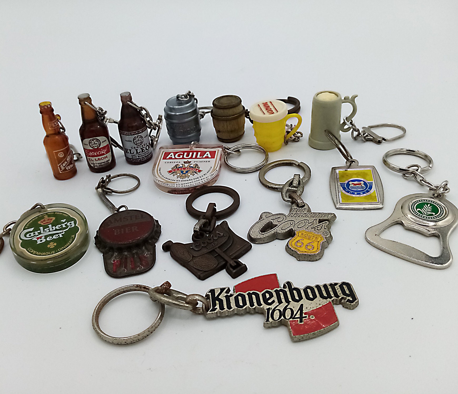 From 1960s Beer Collection Keychain, Vintage Keychain, Beer Keychain ...