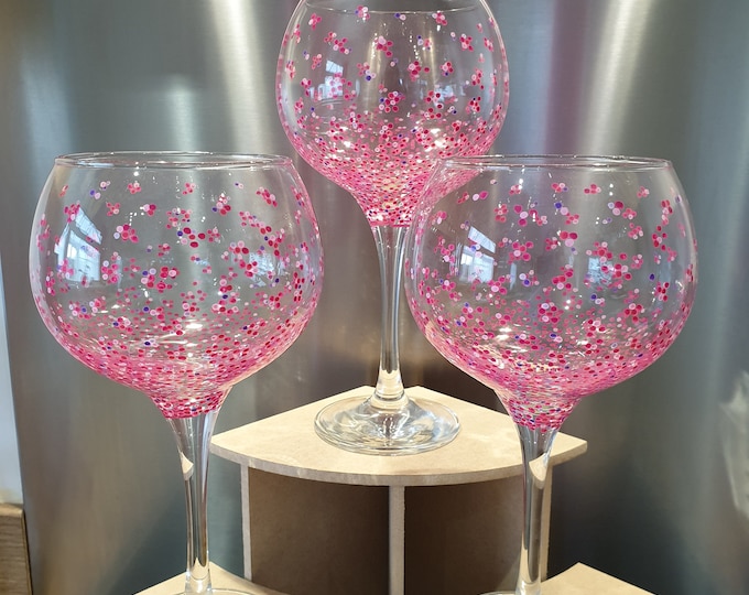 Handpainted Large Gin Glass - Etsy UK