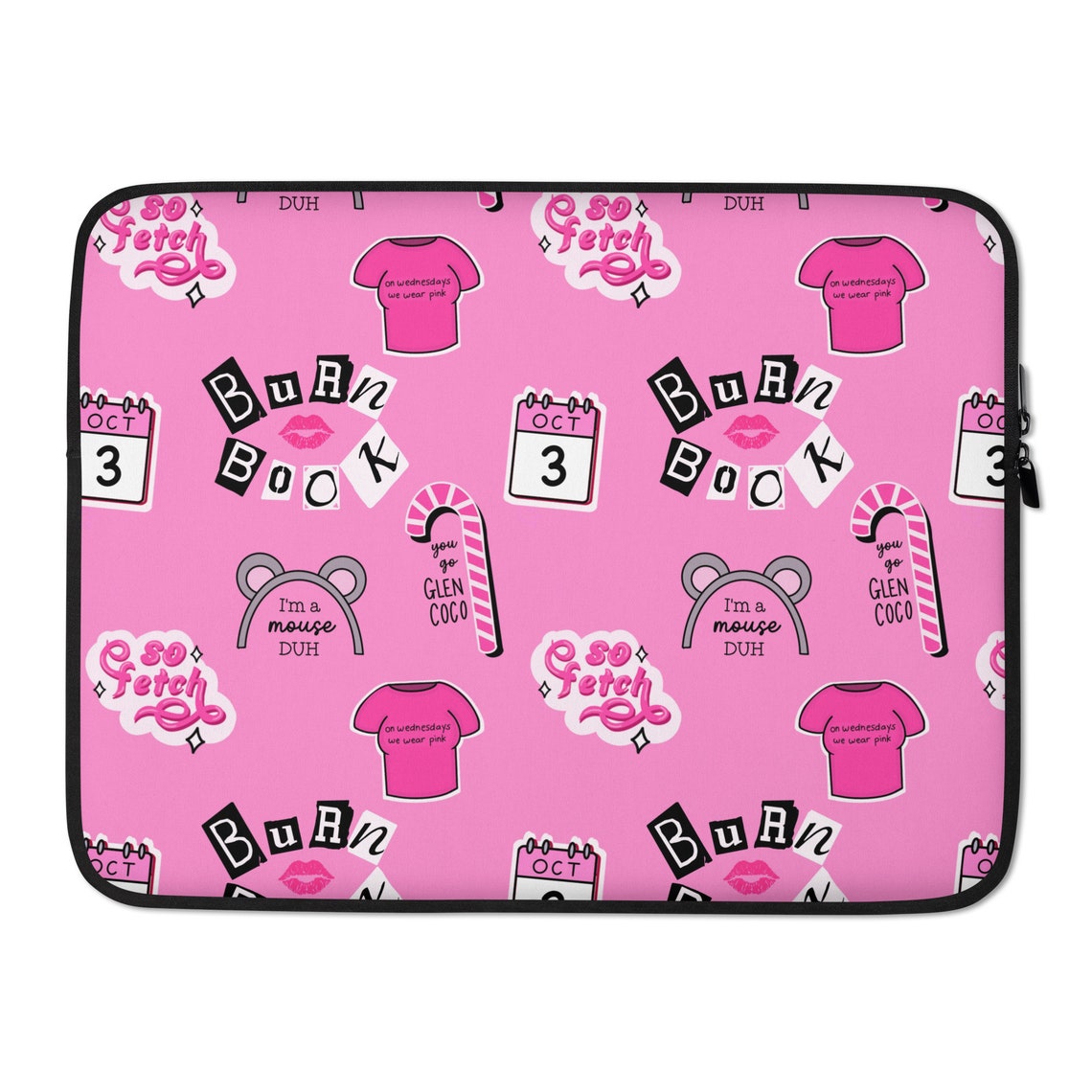 Pink Mean Girls Funny Meme Digital Art Print Laptop Sleeve Neoprene ...