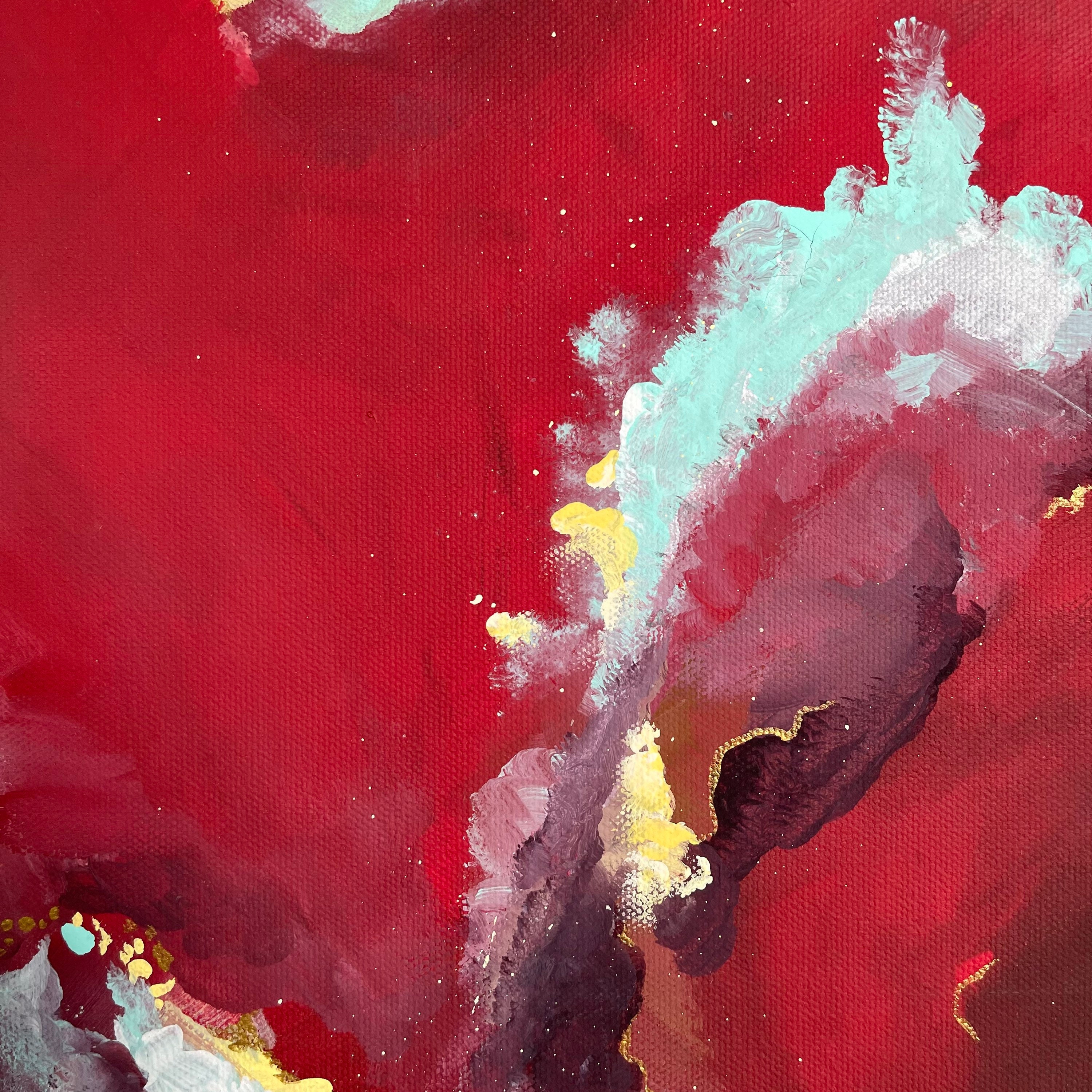 Original Abstract Painting / Wall Decor/wall Art / Red Abstract ...