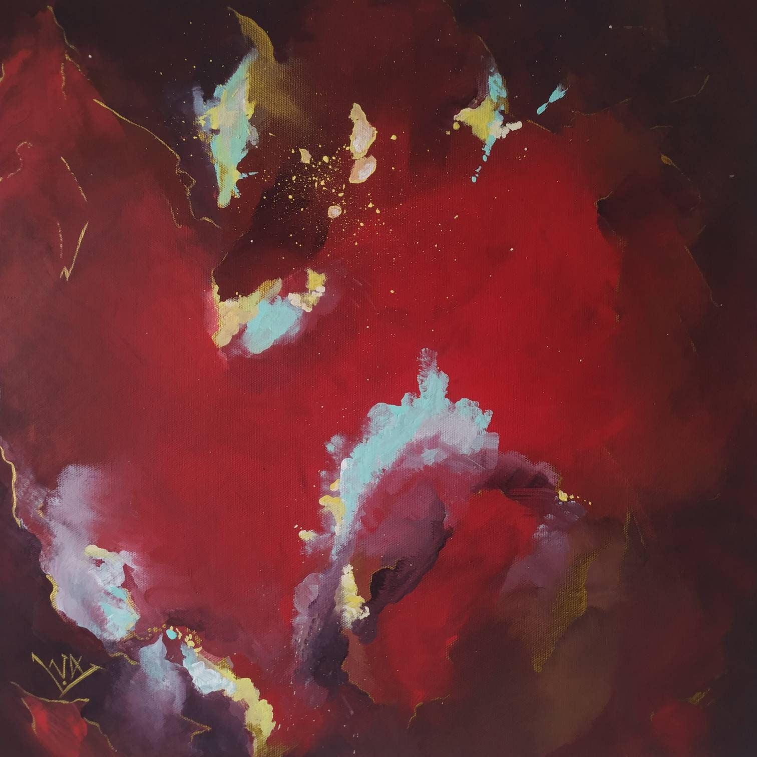 Original Abstract Painting / Wall Decor/wall Art / Red Abstract ...