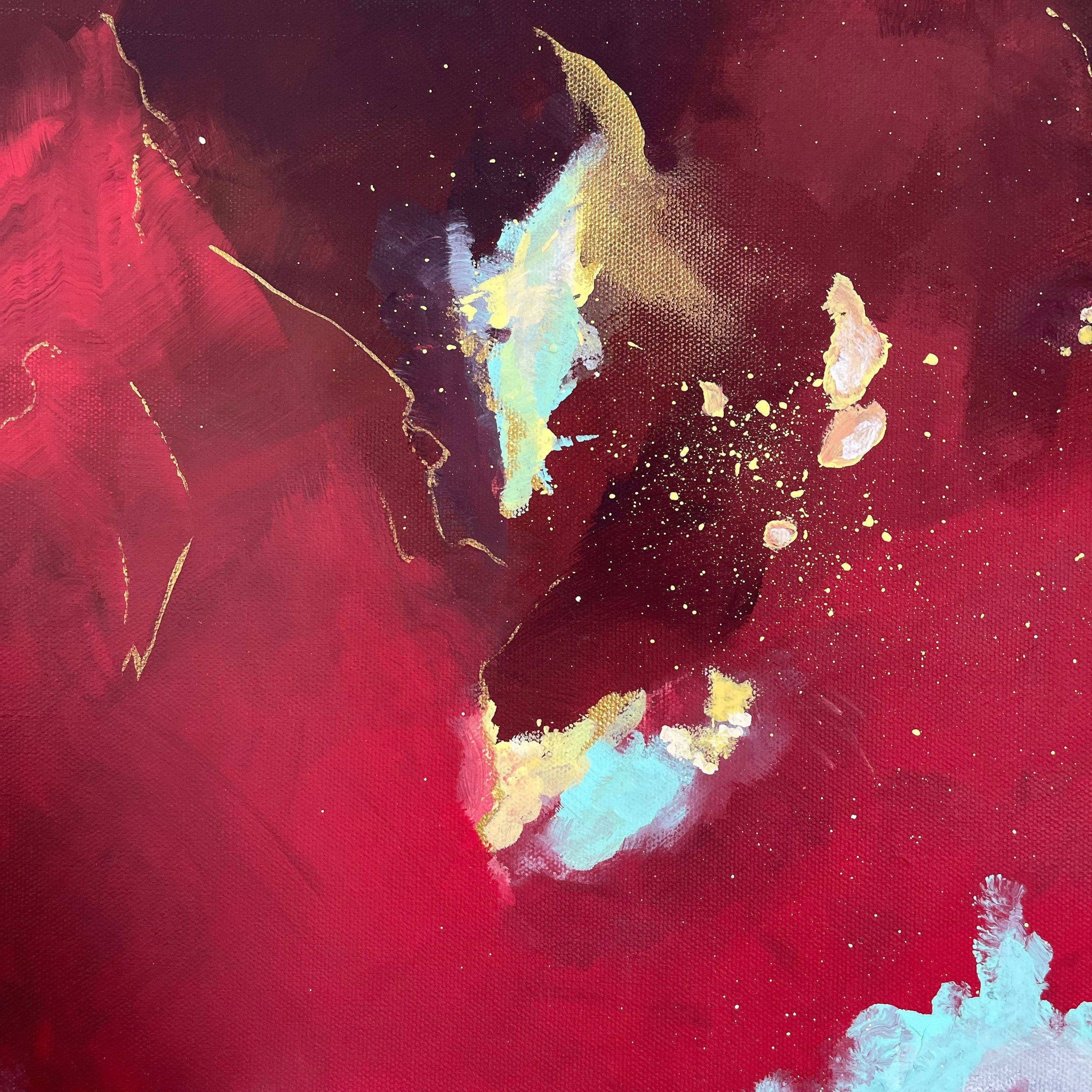 Original Abstract Painting / Wall Decor/wall Art / Red Abstract ...