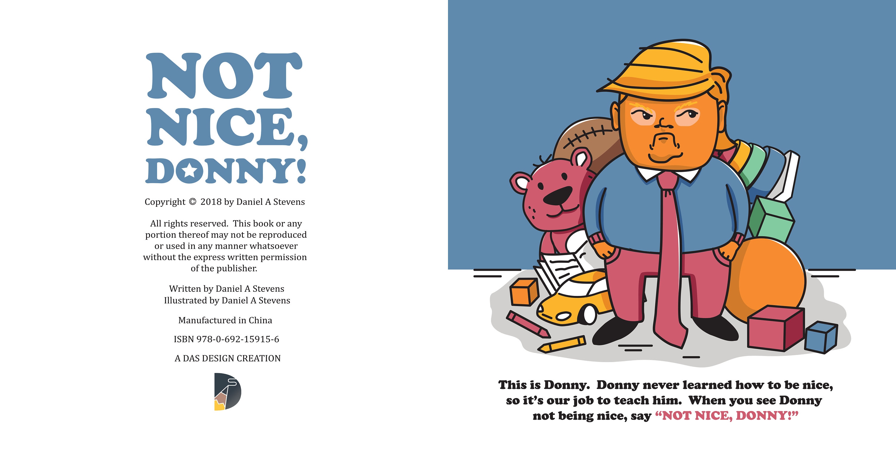 Donald Trump Kids Book "not Nice, Donny!" - Etsy