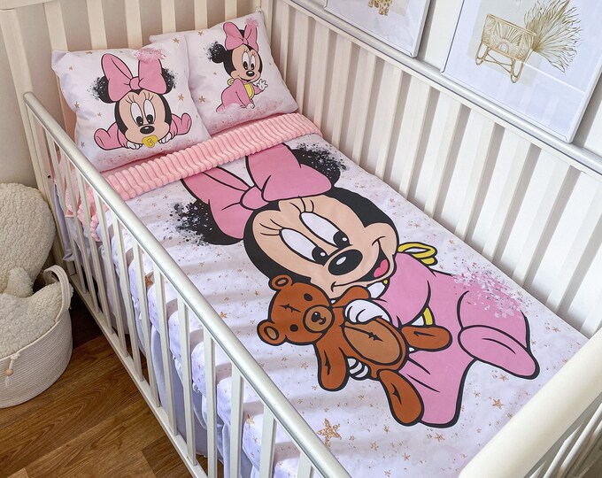 Baby Minnie Mouse Crib Bedding Set, Girl Blanket, Baby Blanket, Kids ...