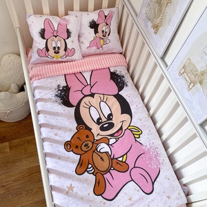 Baby Minnie Mouse Crib Bedding Set, Girl Blanket, Baby Blanket, Kids ...