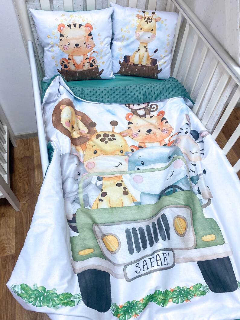 Safari Crib Bedding Set Safari Crib Blanket Elephant - Etsy