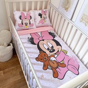 Baby Minnie Mouse Crib Bedding Set, Girl Blanket, Baby Blanket, Kids ...