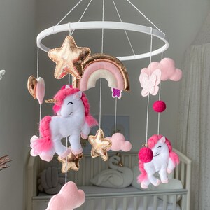 Unicorn Baby Mobile, Unicorn Nursery Decor, Hanging Baby Mobile for ...