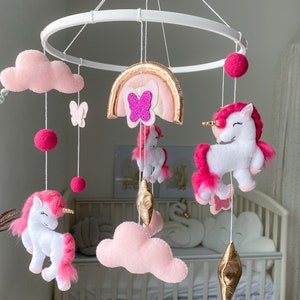 Unicorn Baby Mobile, Unicorn Nursery Decor, Hanging Baby Mobile for ...