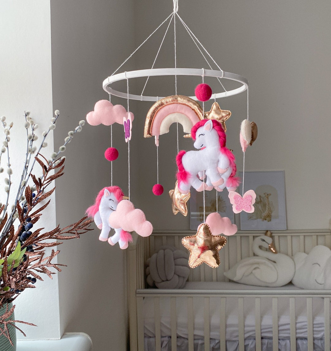 Unicorn Baby Mobile, Unicorn Nursery Decor, Hanging Baby Mobile for ...
