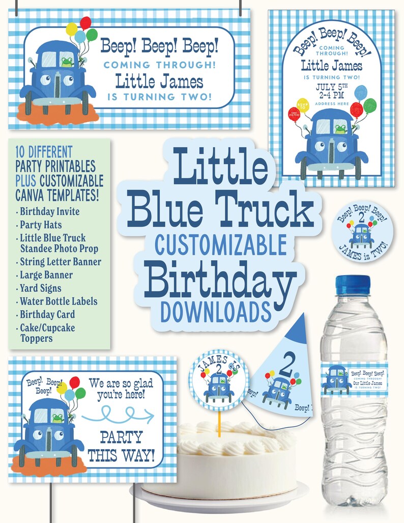 Little Blue Truck Birthday Party Printables: 10+ Different Party Items ...