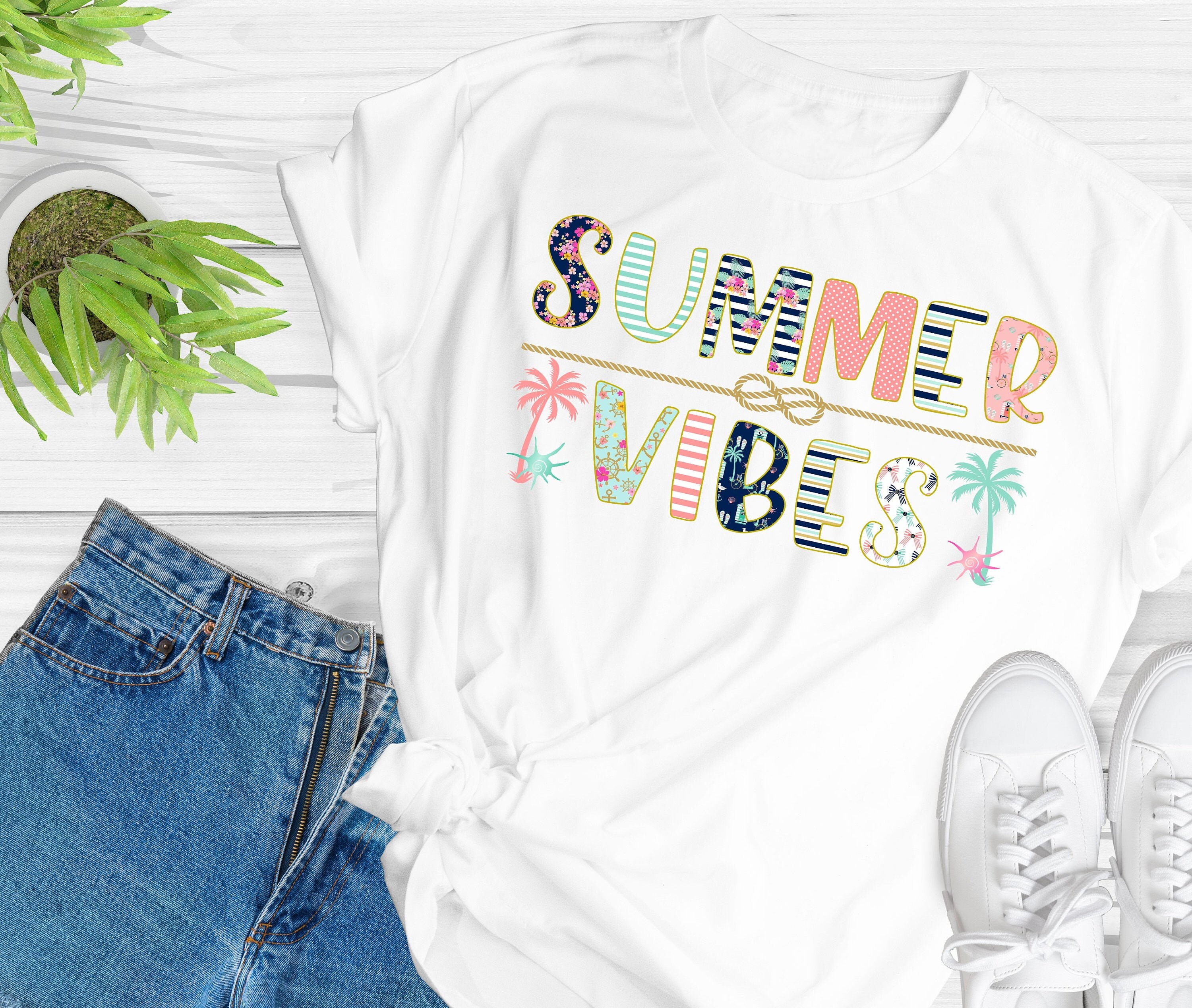Colorful Summer Vibes Short Sleeve T-shirt - Etsy UK