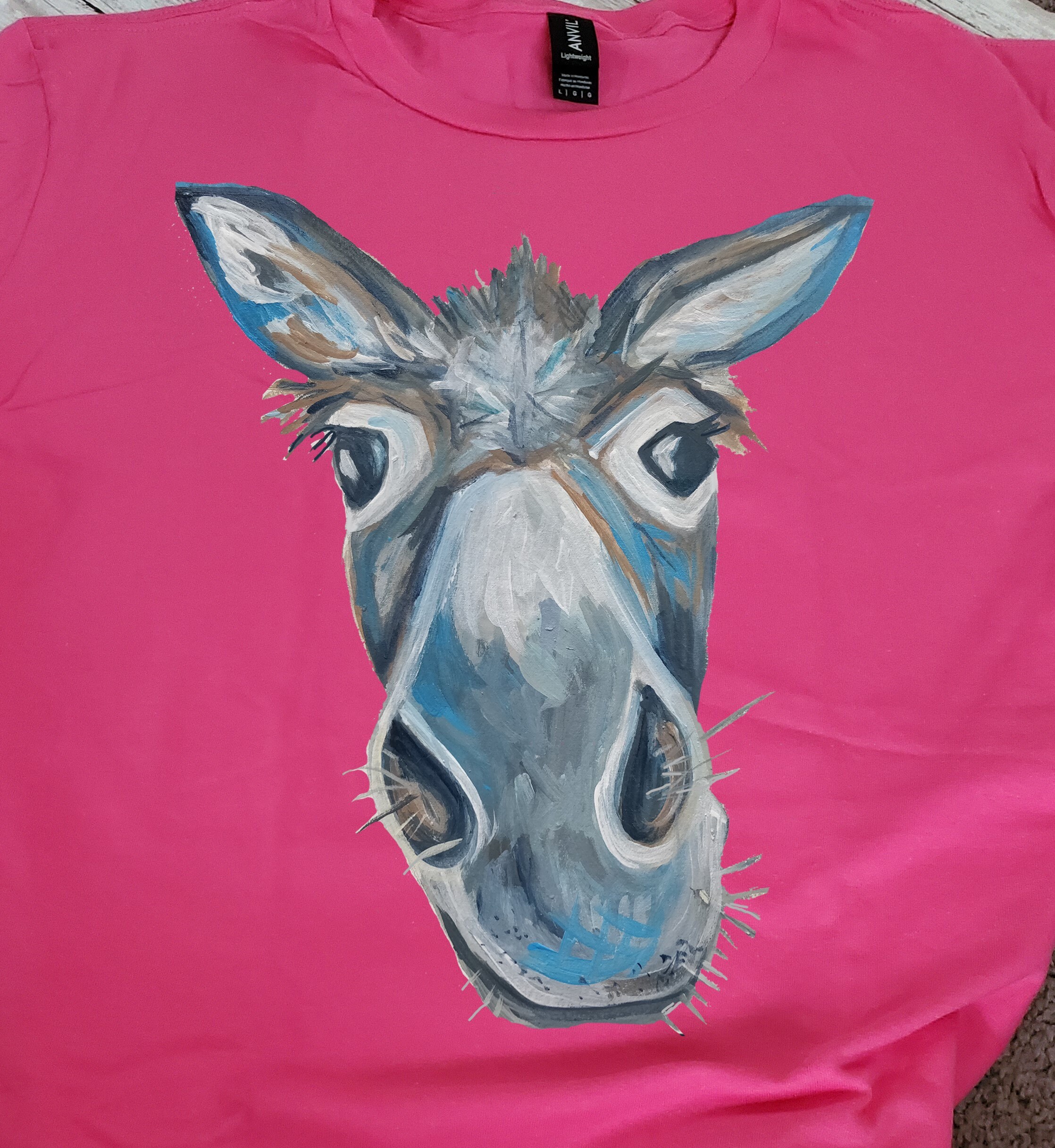 Donkey Head Printed on Full Front of 100% Cotton Short Sleeve - Etsy
