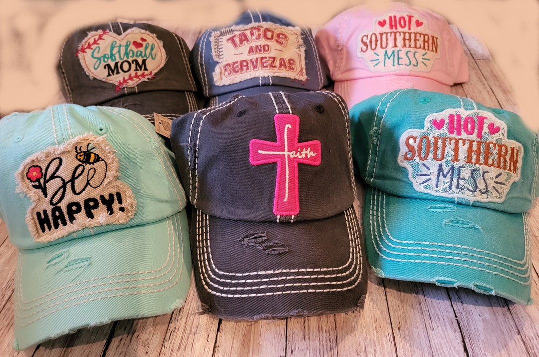 Distressed Baseball Caps - Etsy