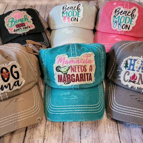 Distressed Baseball Cap - Etsy