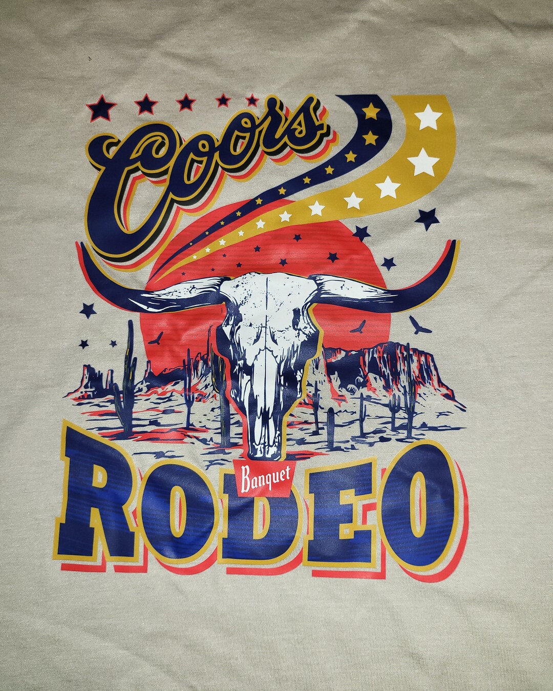 Coors Banquet Rodeo Design Printed on Full Front of 100% Cotton Short ...
