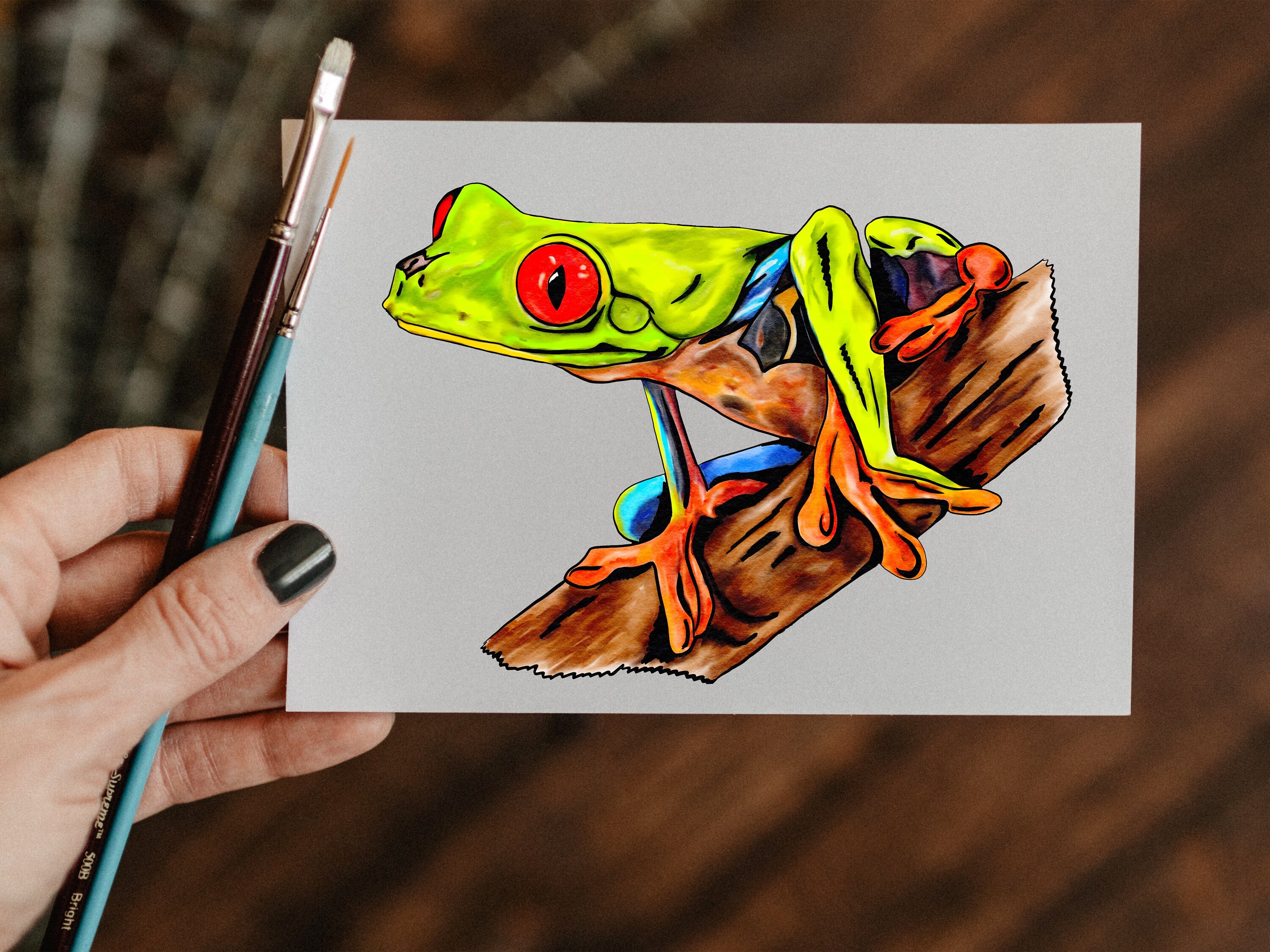 Watercolor Frogs Clipart, Watercolor Draw Wise Clipart, Watercolor ...