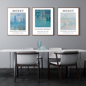 Set of 3 Monet Prints Exhibition Poster Printable Wall Art - Etsy