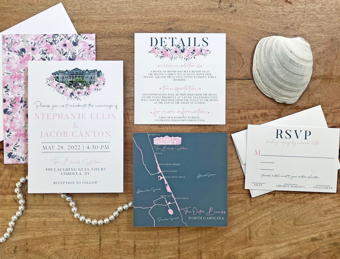 Black Stallion Watercolor Outer Banks North Carolina OBX Wedding ...