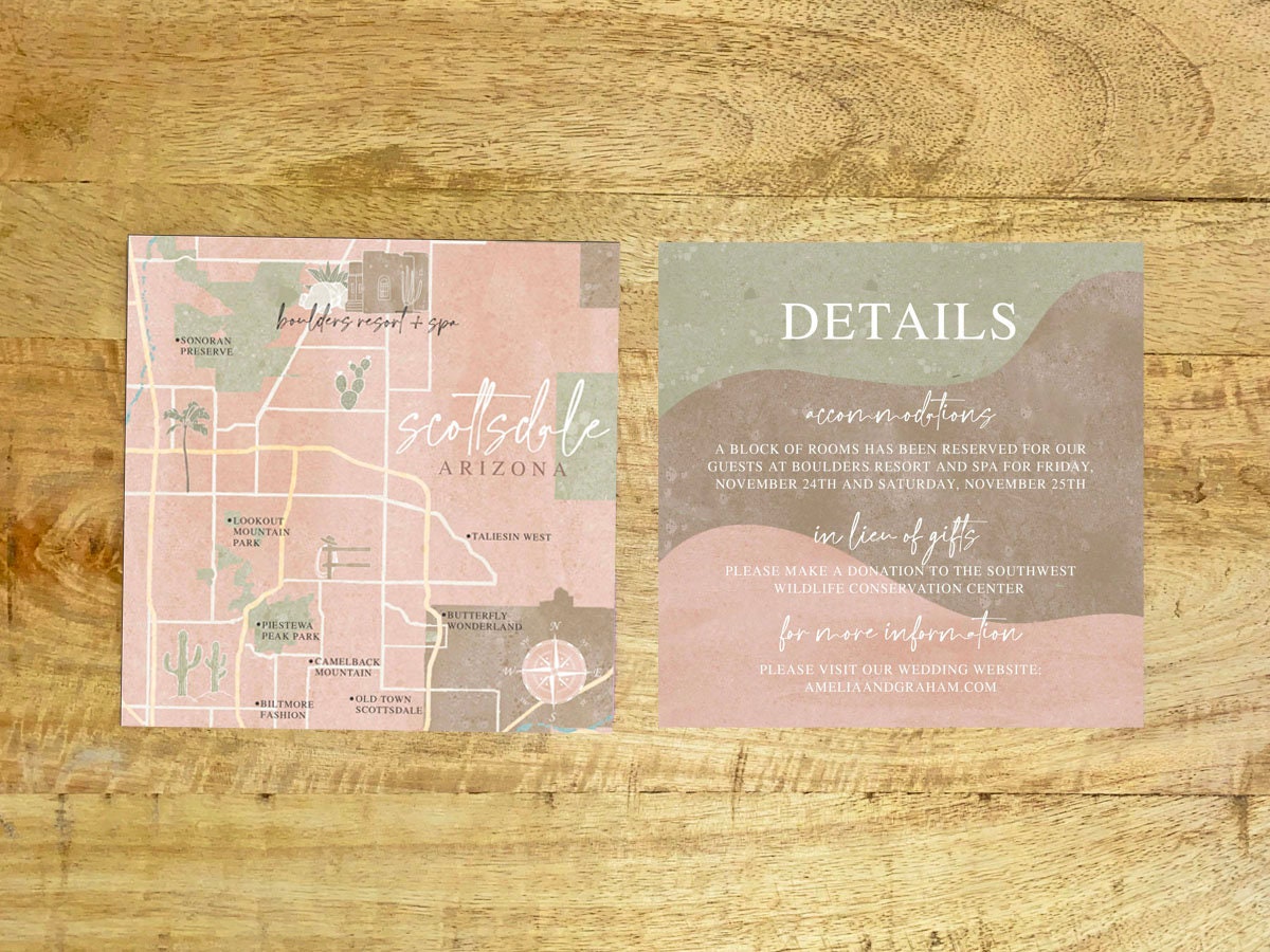 Desert Wedding Invitation Template, Cactus Wedding Invitation Printable ...