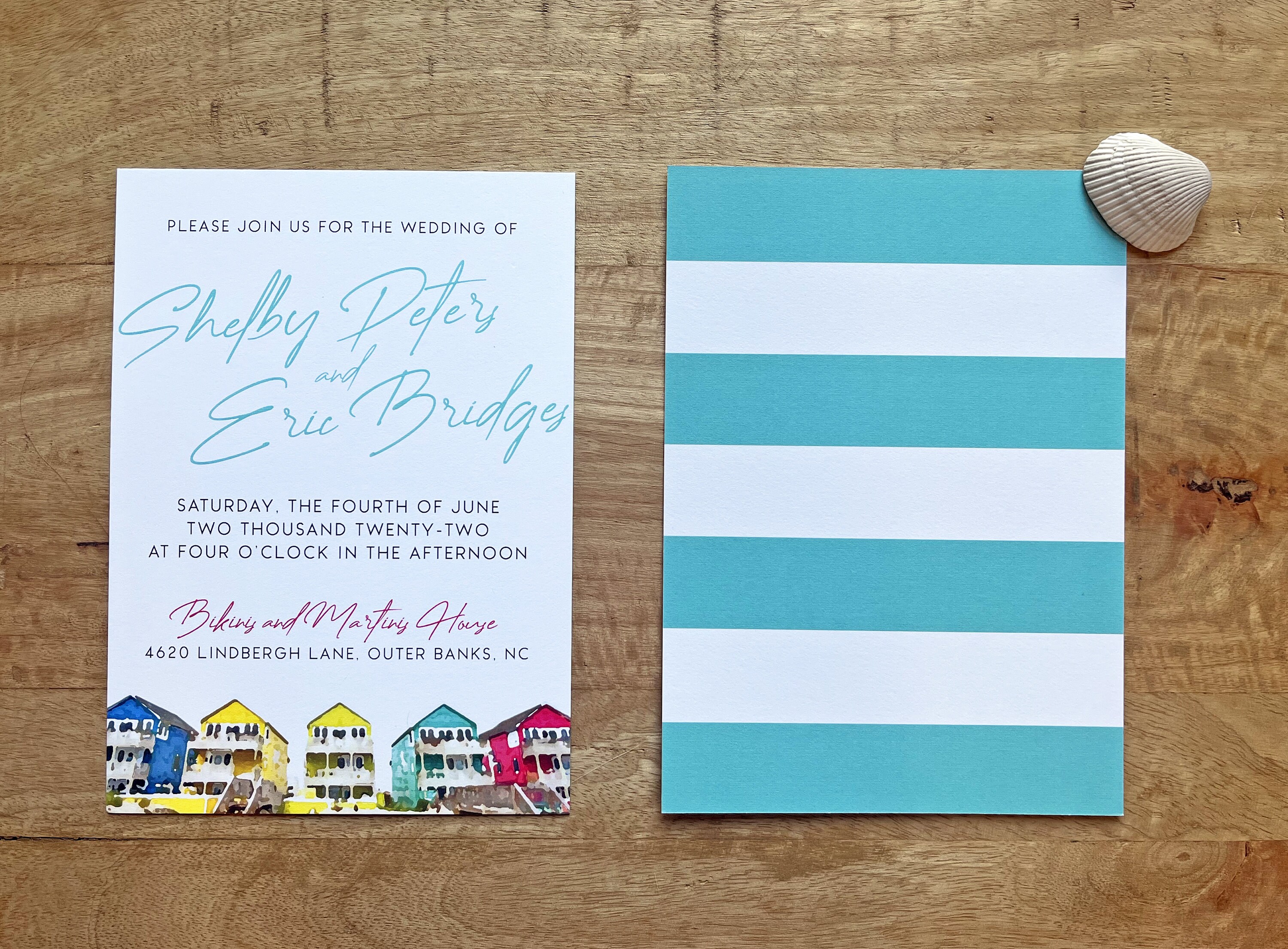 Beach House Watercolor Outer Banks North Carolina OBX Wedding ...