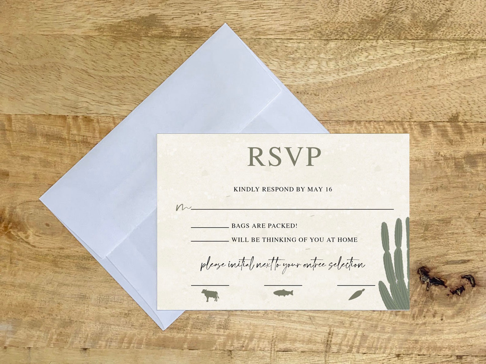 Desert Wedding Invitation Template, Cactus Wedding Invitation Printable ...
