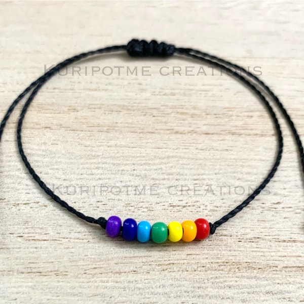 Rainbow Bead Bracelet - Etsy