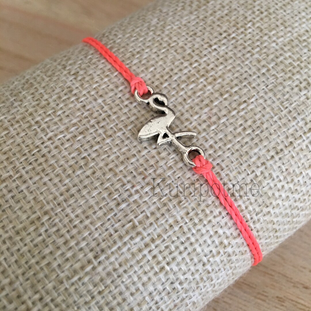 Flamingo in Waterproof Cord Bracelet or Anklet - Etsy