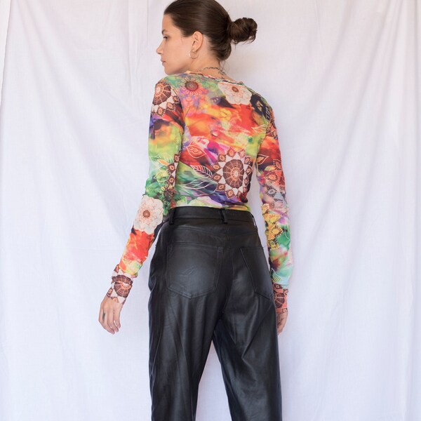 Mesh Printed Top - Etsy