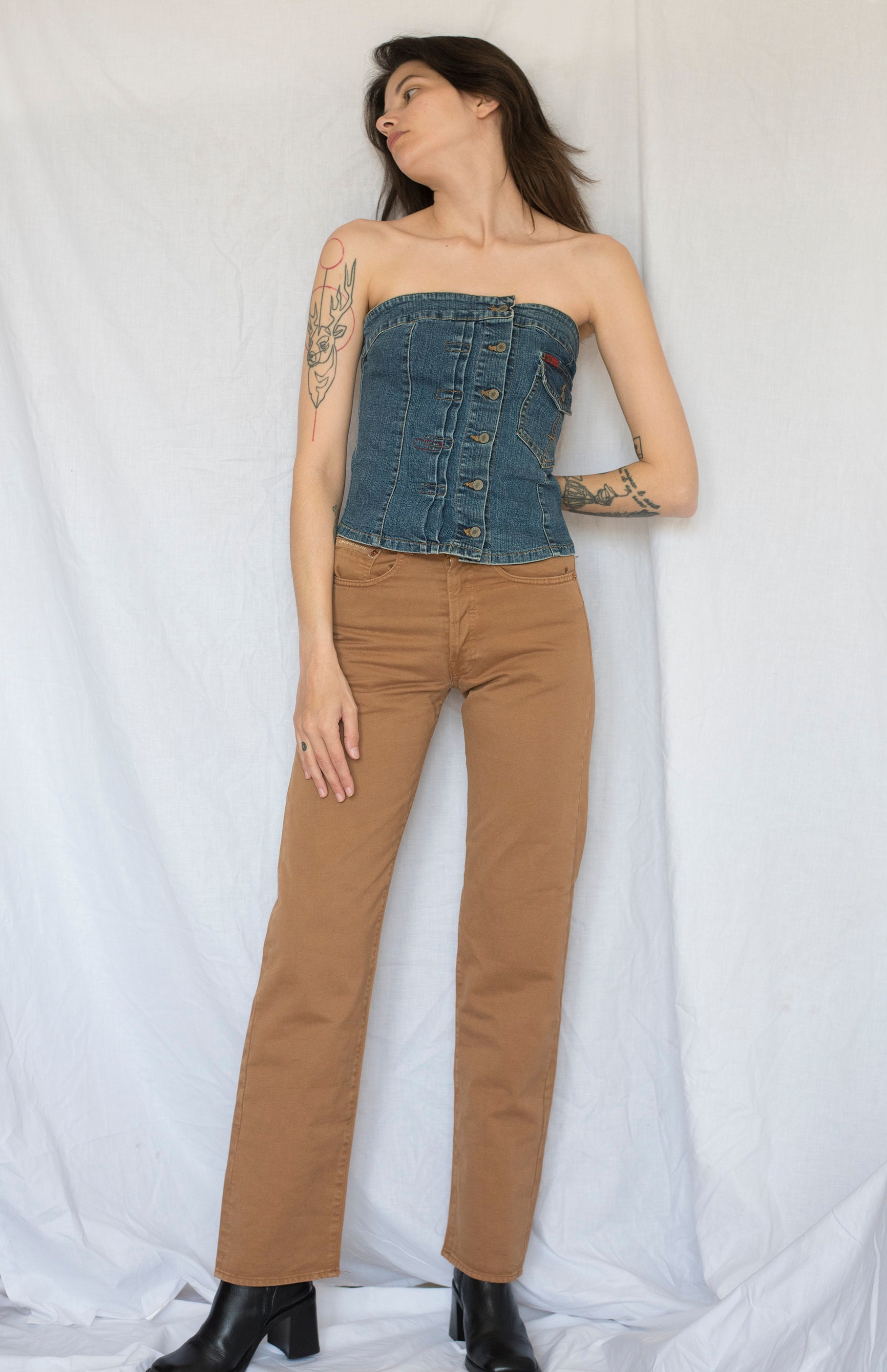 1990s Brown High Waisted Straight Jeans - Etsy