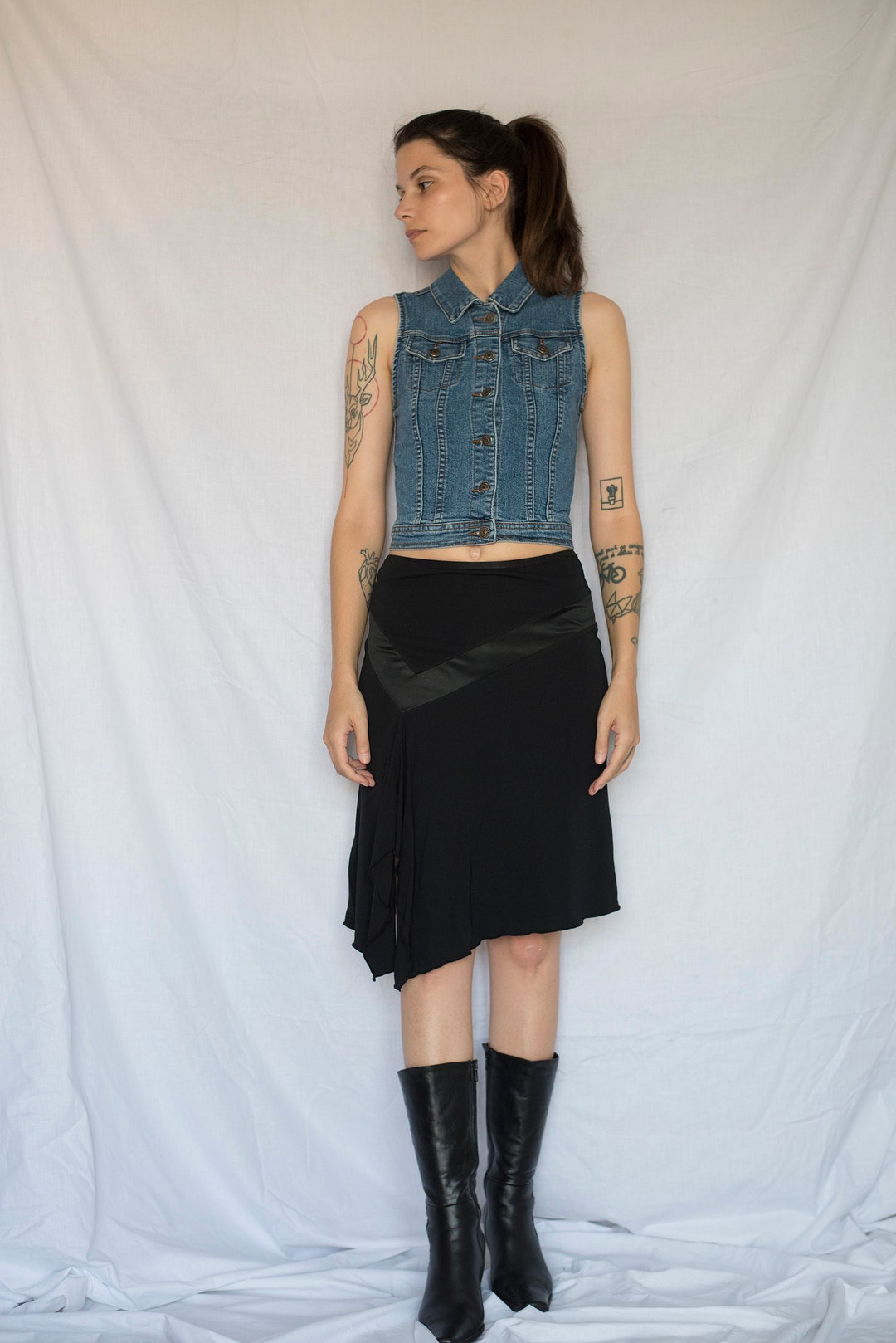 Y2K Denim Vest Top in Blue - Etsy