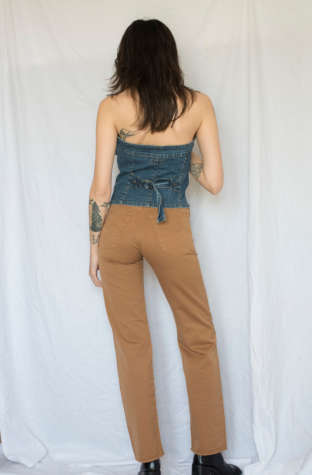 1990s Brown High Waisted Straight Jeans - Etsy