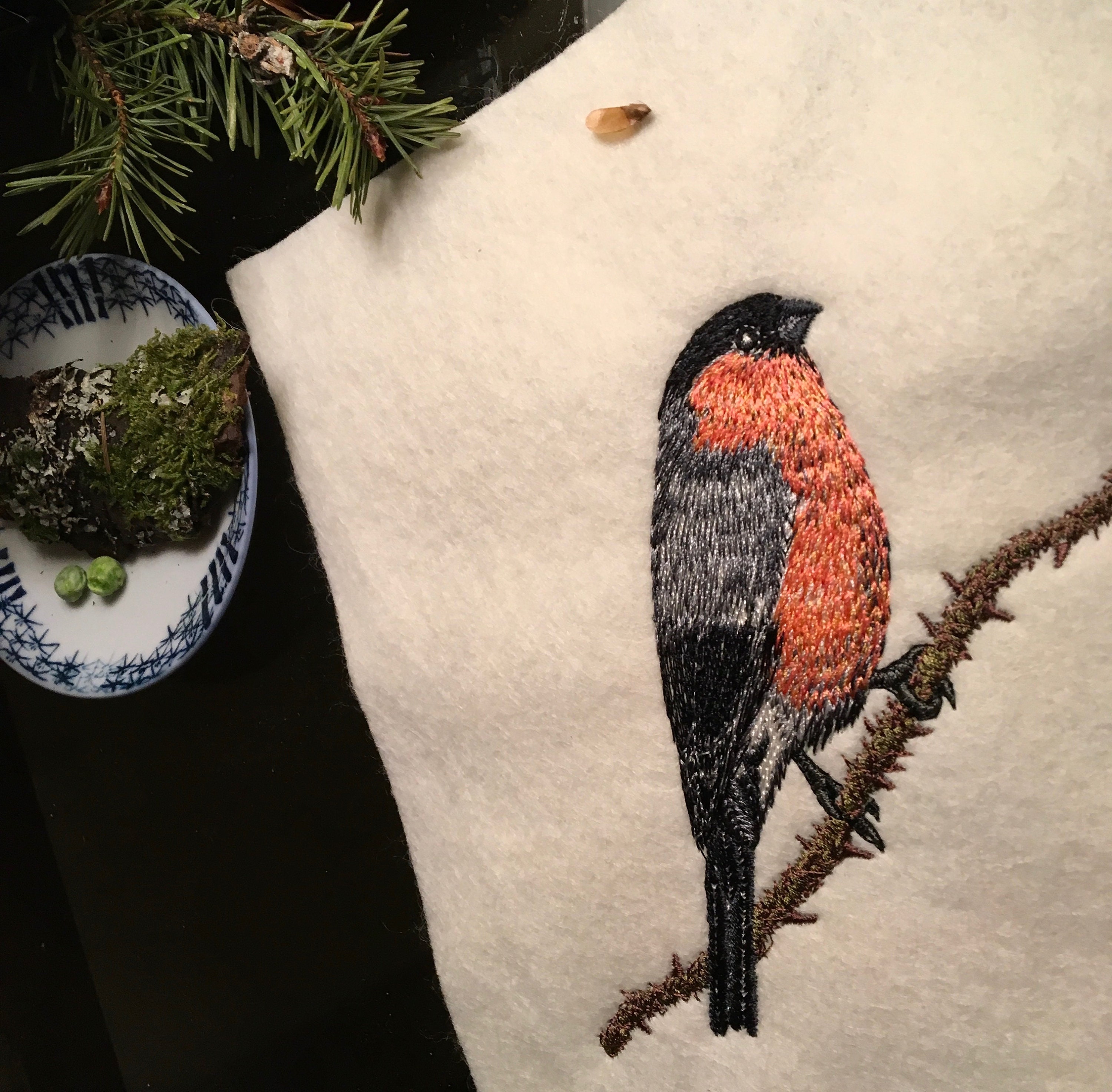 Bull Finch - Machine Embroidery Design File - Embroidery Pattern - Bull ...