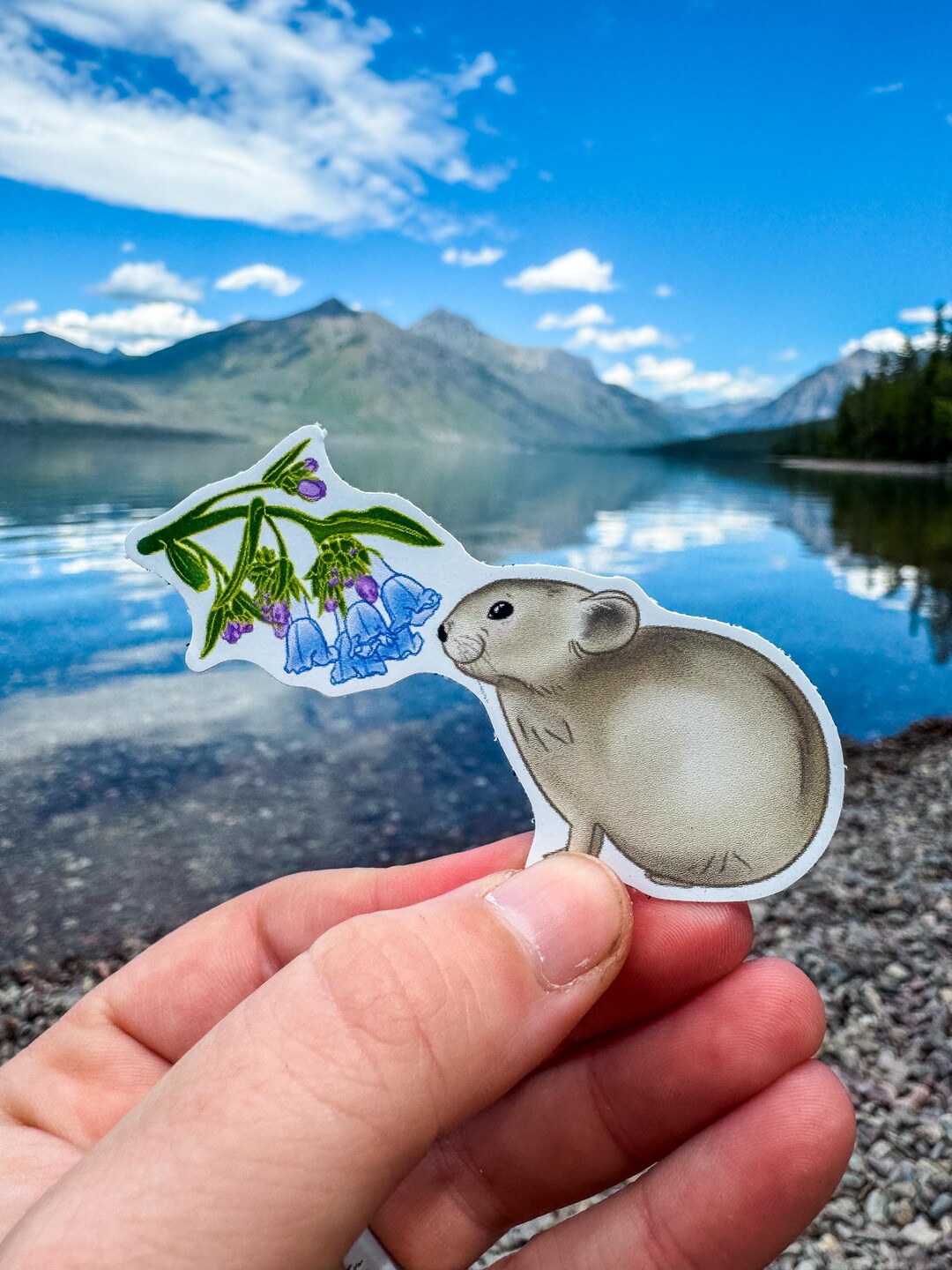 Mountain Bluebell Wildflowers & the Alpine Pika Vinyl Sticker - Etsy