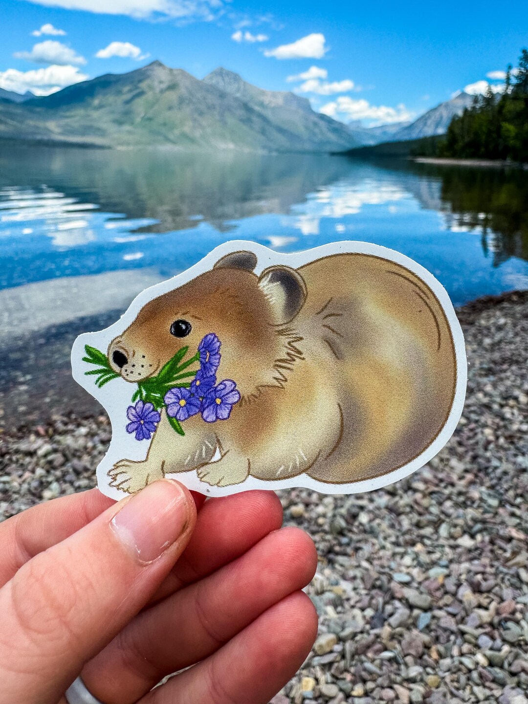 Cheeky Mountain Pika With a Wildflower Bouquet Vinyl Sticker - Etsy