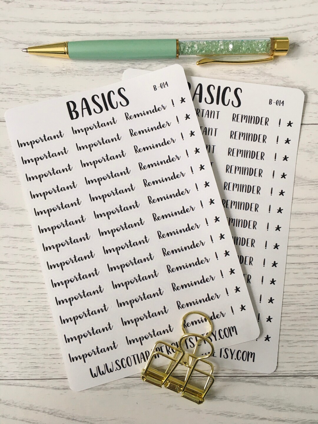BASIC Important Reminder Planner Stickers, 65 Small Functional Stickers ...
