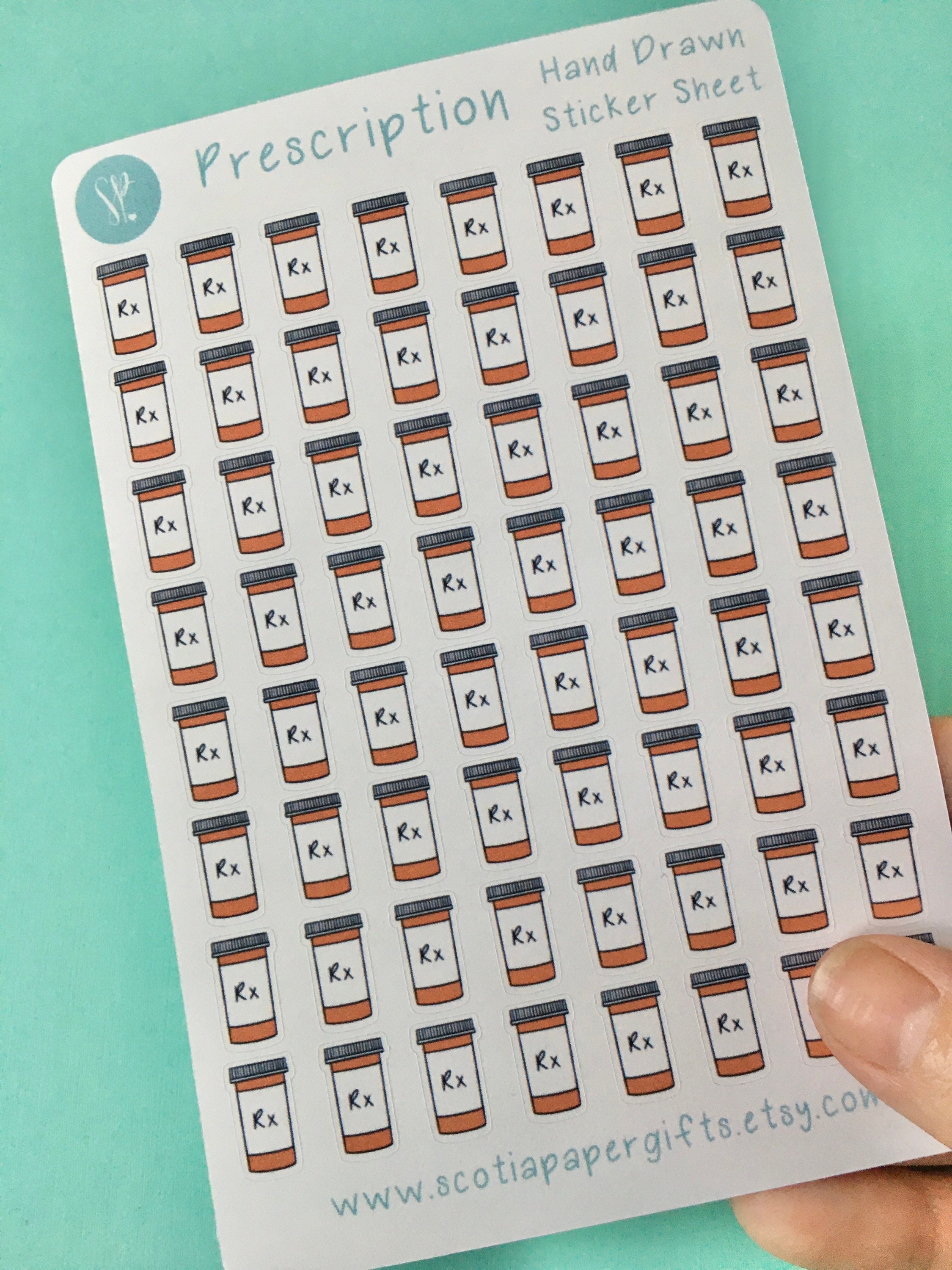 Prescription Planner Sticker Icons 64 Hand Drawn Stickers - Etsy Canada
