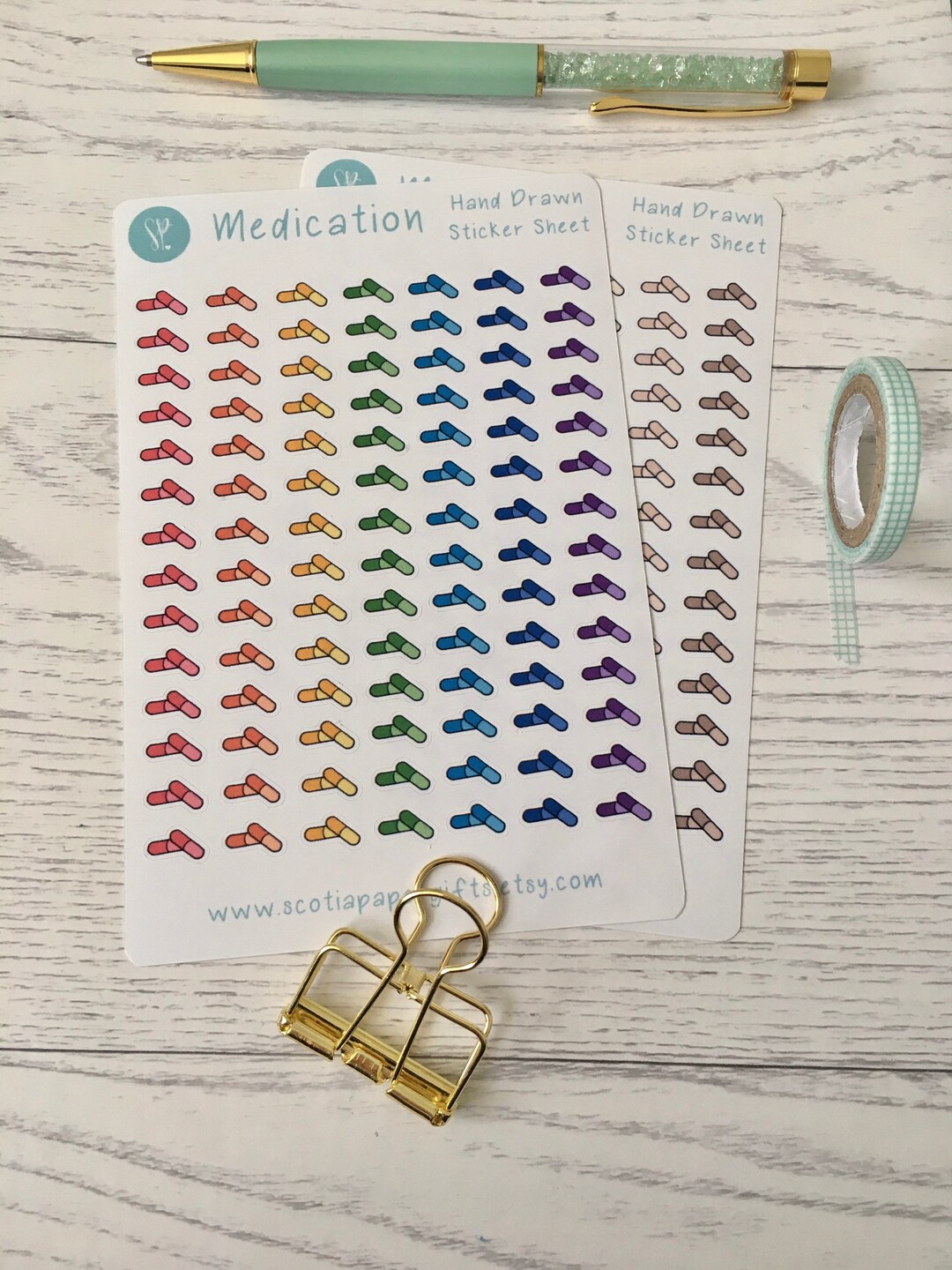 Medication Planner Sticker Icons, 98 Hand Drawn Stickers, Great for ...