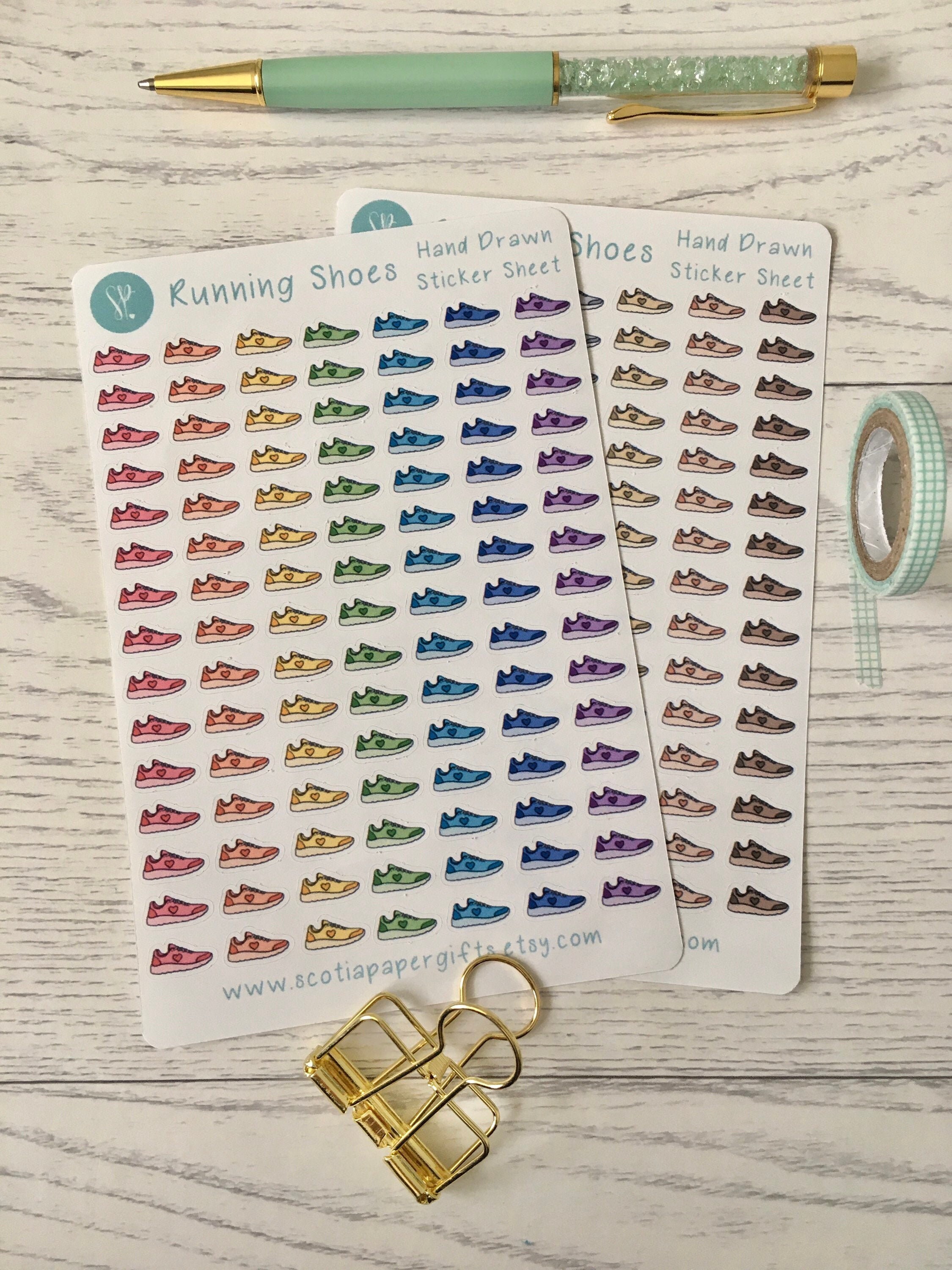 Running Shoe Planner Sticker Icons 105 Hand Drawn Stickers | Etsy