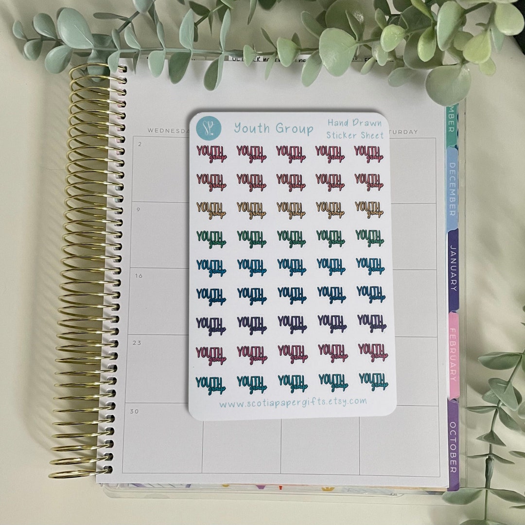 Youth Group Planner Sticker Icons, 45 Hand Drawn Stickers, Great for ...
