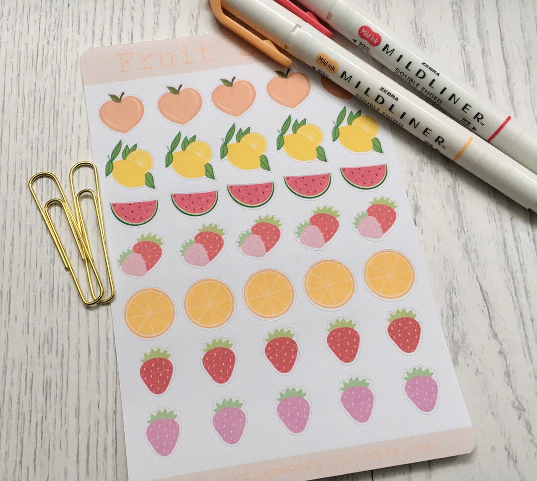 Hand Drawn Fruit Salad Sticker Sheet, Planner Stickers - Etsy