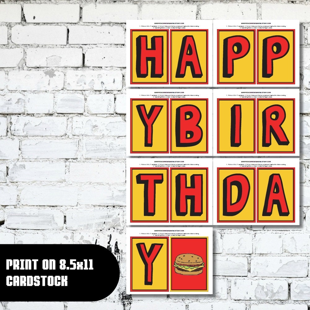 Bobs Burgers Happy Birthday Banner Digital Download Etsy