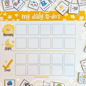 Daily To-do Chore Chart | Printable Full Day Visual Routine, Kids Daily ...