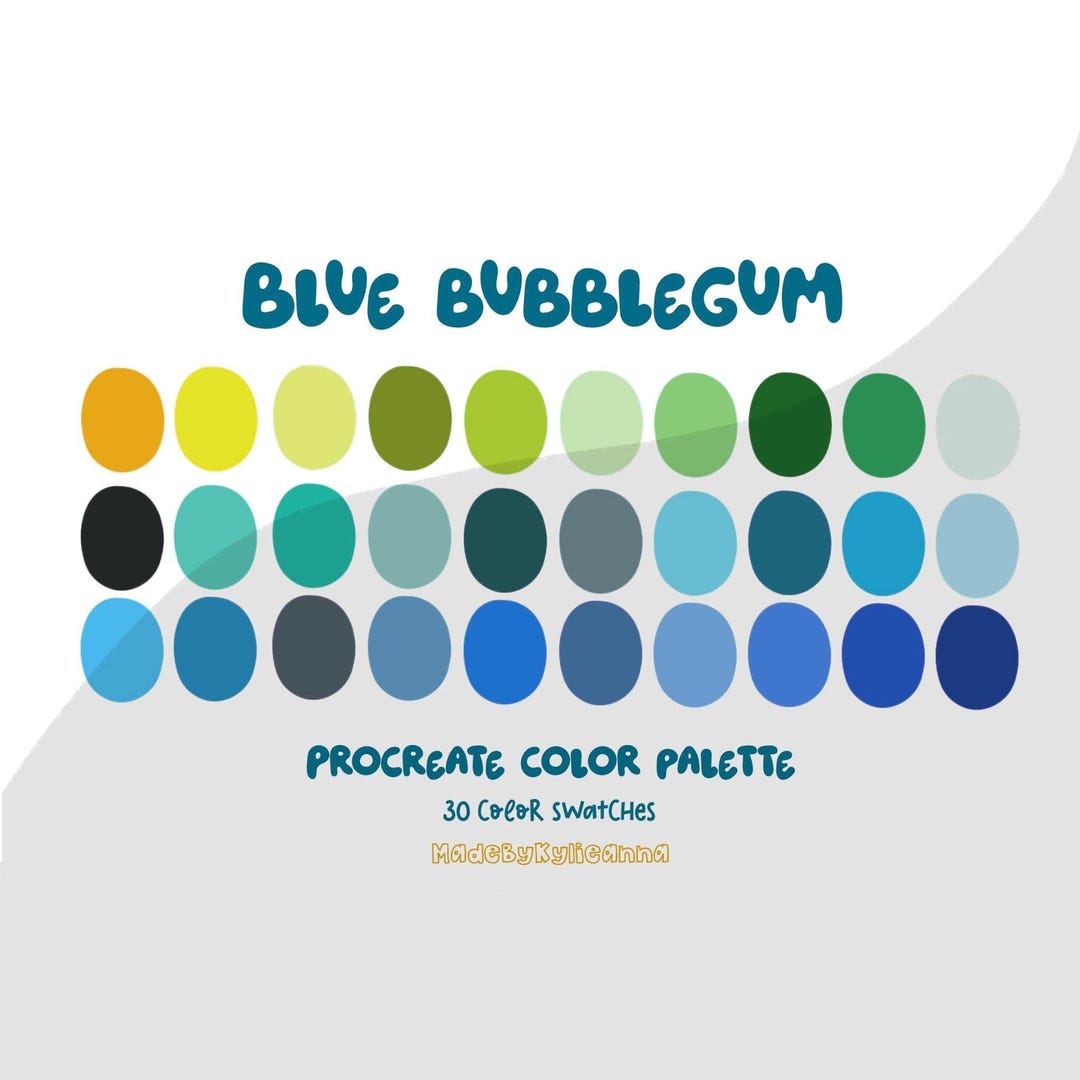 Blue Bubblegum | Procreate Palette | Color Swatches | Procreate Tools ...