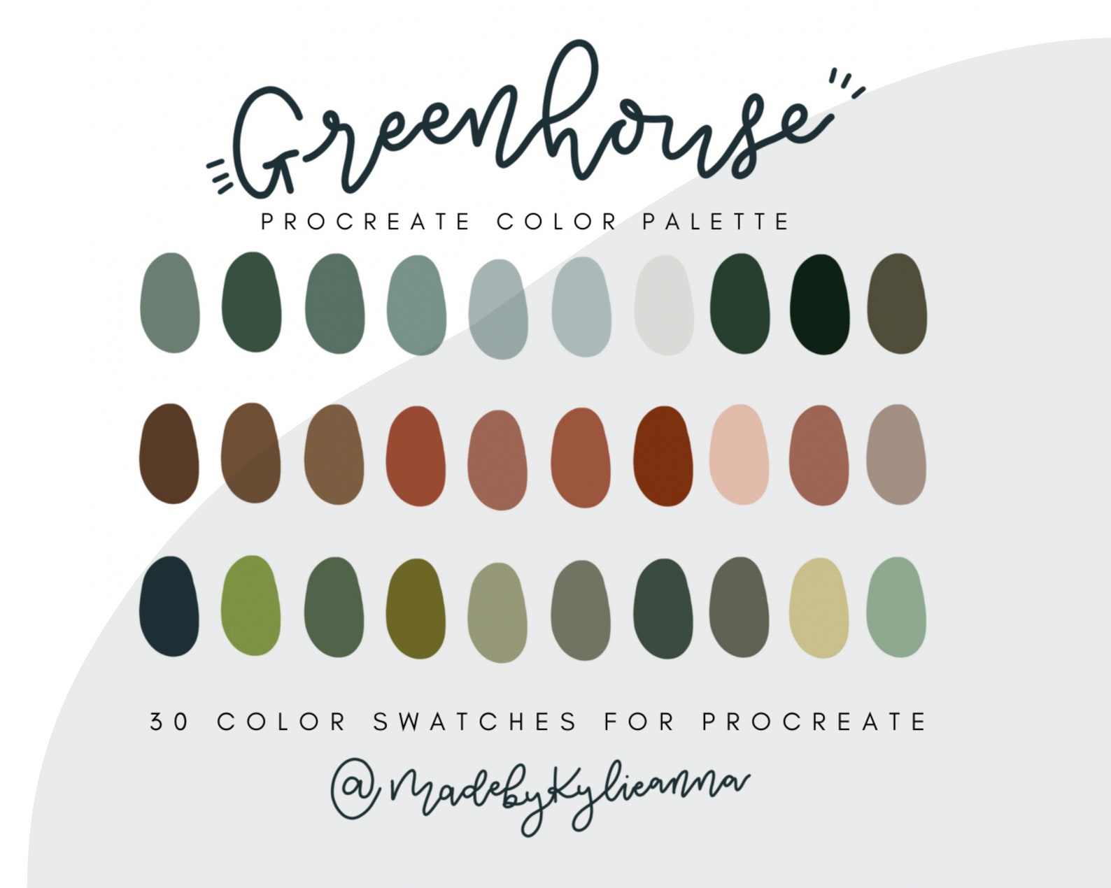 Greenhouse Color Palette, Procreate Color Palette, Color Swatches ...
