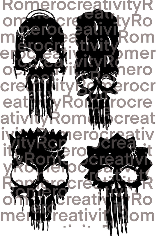 Simpson Family Skull Cricut File Svg Png cricut Art - Etsy