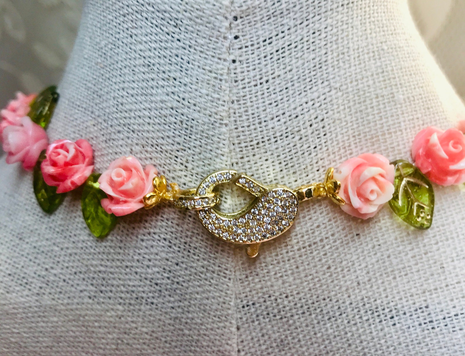 Rosebud Necklace and Gold Plated Rose Pendant. - Etsy