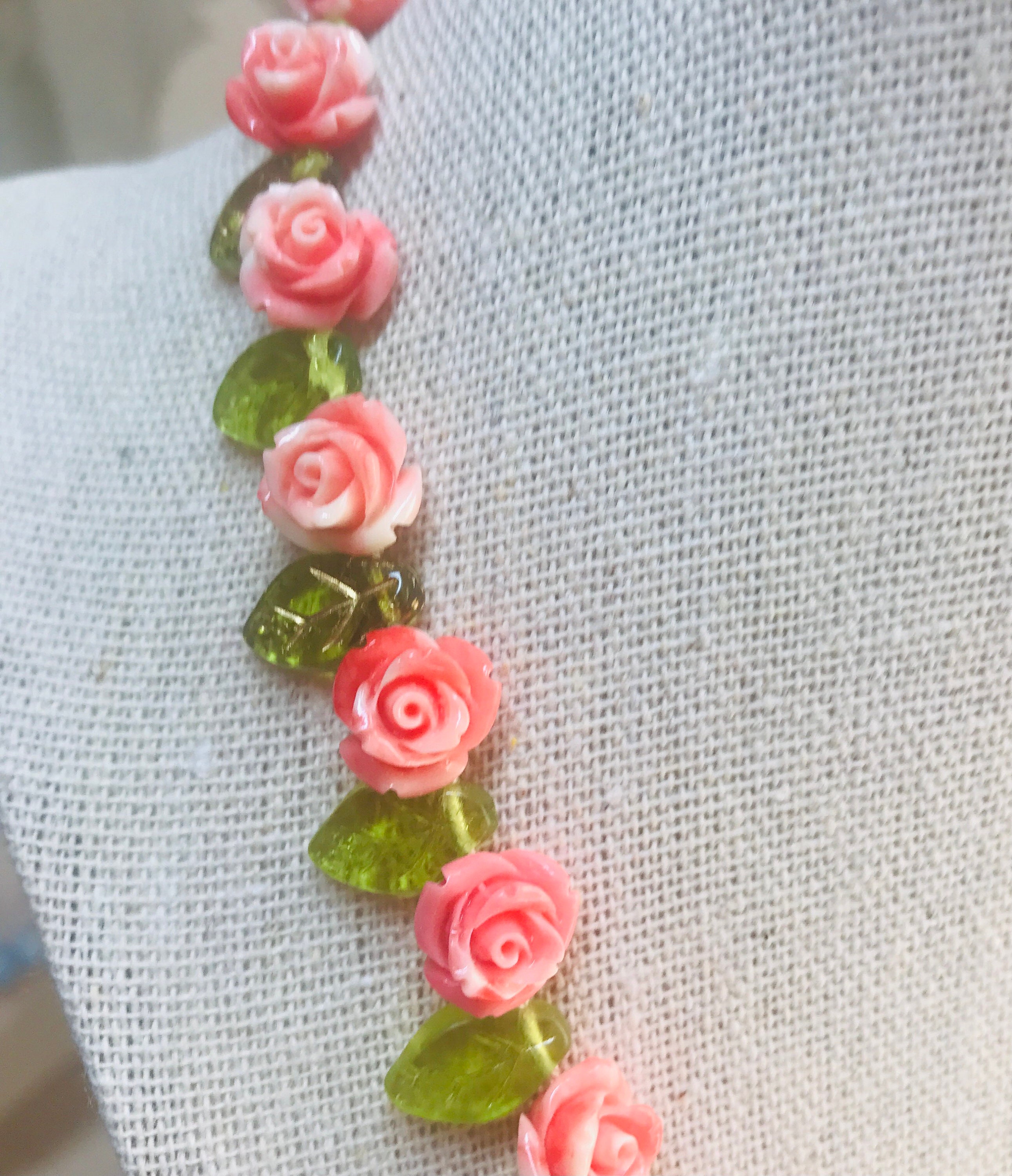 Rosebud Necklace and Gold Plated Rose Pendant. - Etsy