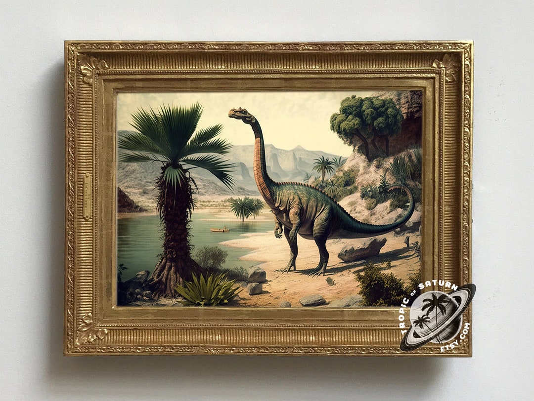 Dinosaur Wall Art Antique Animal Gift Illustration Ancient Egyptian Old ...